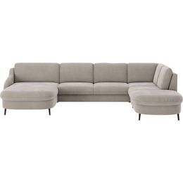 Sit & More Wohnlandschaft SIT & MORE, B:356cm H:90cm T:239cm, grau, 100% Polyester, Sofas, "Soul U-Form", wahlweise mit Bettfunktion und Bettkasten oder