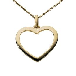 Firetti Damen Herzanh&auml;nger "Schmuck Geschenk Gold 333 Halsschmuck Anh&auml;nger Herz gl&auml;nzend", Gelbgold 333, 0,8 g, gold, Gelbgold 333, Schmuckanh&auml;nger