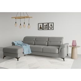 Sit & More Ecksofa SIT & MORE, B:258cm H:85cm T:170cm, grau, 100% Polyester, Wohnzimmer, Sofas, "Sinatra L-Form", mit Recamiere, optional mit