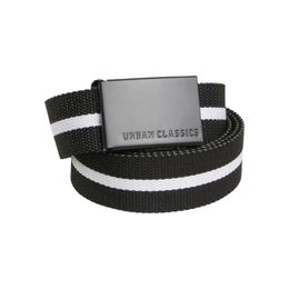 H&uuml;ftg&uuml;rtel Urban Classics "Urban Classics Unisex Canvas Belt", Damen, Gr. onesize, schwarz, wei&szlig; stripe, schwarz, 100% Polyester, G&uuml;rtel H&uuml;ftg&uuml;rtel