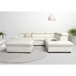 Ecksofa Home Affaire, B:272cm H:73cm T:226cm, wei&szlig;, Luxus-Microfaser Lederoptik (100% Polyester);Luxus-Microfaser weich (9)0% Polyester / 10%