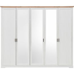Kleiderschrank Schlafkontor, B:264cm H:220cm T:64cm, braun, MDF, Spanplatte, Schlafzimmer, Schr&auml;nke, "Jasmin II", im Landhausstil
