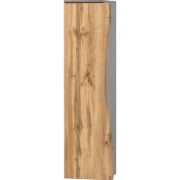 Midischrank Welltime, B:30cm H:130cm T:35cm, grau, MDF, Badezimmer, Schr&auml;nke, "Stubach", T&uuml;r mit Baumkante