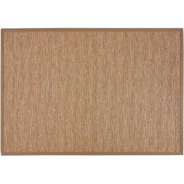 Teppich Dekowe, B:60cm H:8mm L:110cm, braun, Kunstfaser, Wohnzimmer, Teppiche, "Naturino Effekt", Flachgewebe, Sisal-Optik, mit Bord&uuml;re, In- und