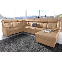 Sit & More Wohnlandschaft SIT & MORE, B:315cm H:98cm T:210cm, braun, Luxus-Microfaser Altara Nubuck (100% Polyester);Kunstleder SOFTLUX;NaturLEDER (echtes