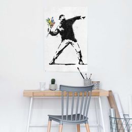 Poster Reinders, B:61cm H:91,5cm T:0,1cm, schwarz, Holzwerkstoff, Bilder, "Brandalised - the flower thrower"