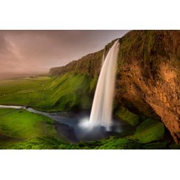 papermoon Fototapete "Photo-Art NICOLAS SCHUMACHER, SELJALANDSFOSS", B/L: 4,5m x 2,8m, Bahnen: 9 Stk., bunt, Schlafzimmer, Tapeten