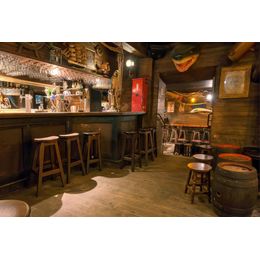 papermoon Fototapete "Bar", B/L: 3,5m x 2,6m, Bahnen: 7 Stk., bunt, Schlafzimmer, Tapeten