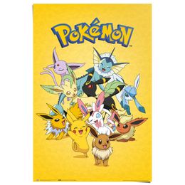 Poster Reinders, B:61cm H:91,5cm T:0,1cm, gelb, Papier, Kinderzimmer, Bilder, "Pok&eacute;mon Evolutionen"