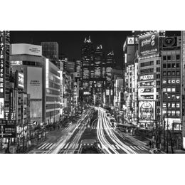 papermoon Fototapete "Stadt Schwarz & Wei&szlig;", B/L: 3,5m x 2,6m, Bahnen: 7 Stk., schwarz, Schlafzimmer, Tapeten
