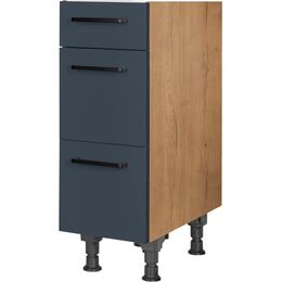 Unterschrank Nobilia, B:30cm H:87cm T:58,3cm, blau, K&uuml;che, Schr&auml;nke, ""Easytouch", vormontiert, mit h&ouml;henverstellbaren Sockelf&uuml;&szlig;en, in den", Breiten