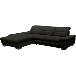 Ecksofa Alina, B:271cm H:90cm T:204cm, schwarz, Wohnzimmer, Sofas, "Salima", Inklusive R&uuml;ckenlehnenverstellung