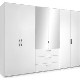 Dreht&uuml;renschrank, B:301cm H:223cm T:60cm, wei&szlig;, SET ONE BY Musterring, Holzwerkstoff, Schr&auml;nke, "Henderson", mit Spiegel und 3 Schubladen, inkl.