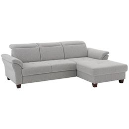 Ecksofa Home Affaire, B:255cm H:104cm T:185cm, silber, Struktur (100% Polyester);Luxus-Microfaser Lederoptik (100% Polyester);Luxus-Microfaser ALTARA