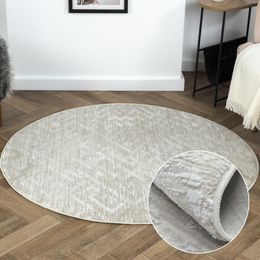 Teppich, B:120cm H:10mm L:120cm &Oslash;:120cm, beige, MyFlair M&Ouml;BEL & ACCESSOIRES, Polyester, Wohnzimmer, Teppiche, "My Type 2", Kurzflor, Ethno-Style,