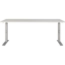 Schreibtisch Germania, B:180cm H:91cm T:80cm, silber, B&uuml;ro, Tische, "GW-Agenda", h&ouml;henverstellbar von 68-91 cm, verf&uuml;gbar in verschiedenen Breiten