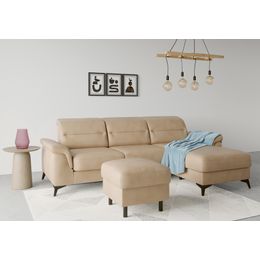 Sit & More Ecksofa SIT & MORE, B:258cm H:85cm T:170cm, braun, 100% Polyester, Wohnzimmer, Sofas, "Sinatra L-Form", mit Recamiere, optional mit