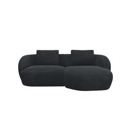 Wohnlandschaft FLEXLUX, B:217cm H:85cm T:146cm, grau, 100% Polyester, Sofas, "Torino, rund, L-Form, Sofa-Ecke mit Recamiere, Longchair-Sofa",