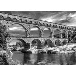 papermoon Fototapete "Br&uuml;cke Schwarz & Wei&szlig;", B/L: 4,5m x 2,8m, Bahnen: 9 Stk., schwarz, Schlafzimmer, Tapeten