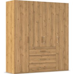 Dreht&uuml;renschrank Rauch, B:201cm H:223cm T:60cm, braun, Holzwerkstoff, Schr&auml;nke, "Kleiderschrank Schrank Garderobe Schlafzimmerschrank EVELYN", in