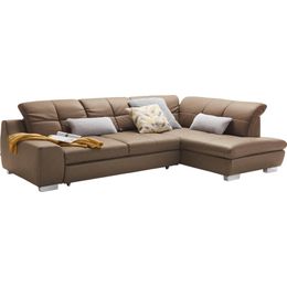 Ecksofa, B:292cm H:89cm T:212cm, braun, SET ONE BY Musterring, 100% Polyester, Wohnzimmer, Sofas, "SO 1200 inkl. Sitztiefen- & R&uuml;ckenverstellung f&uuml;r