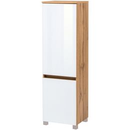 Midischrank Welltime, B:40cm H:130cm T:35cm, wei&szlig;, Holzwerkstoff, Badezimmer, Schr&auml;nke, "Horki", 40 cm breit