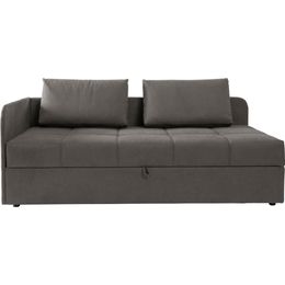 Schlafsofa Alina, B:205cm H:73cm T:95cm, grau, Chenille EQE (100% Polyester), Jugendzimmer, Sofas, "Marla", inkl. Stauraum & 2 R&uuml;ckenkissen, Armlehne