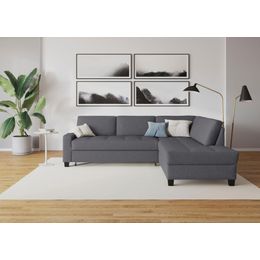 Ecksofa DOMO collection, B:243cm H:84cm T:209cm, grau, Struktur fein (100% Polyester);Luxus-Microfaser (100% Polyester);Luxus-Microfaser in