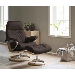 Fu&szlig;hocker stressless, B:57cm H:42cm T:40cm, braun, Leder BATICK: BATICK ist ein leicht korrigiertes, durchgef&auml;rbtes und genarbtes M&ouml;belleder, bei dem