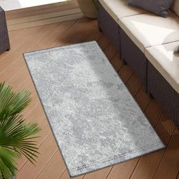 Outdoorteppich Carpet City, B:80cm H:5mm L:150cm, grau, Obermaterial: 100% Polypropylen, Teppiche, "DUO RUG 5845", Wendeteppich Wetterfest In- &