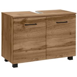 Waschbeckenunterschrank Welltime, B:80cm H:54cm T:35cm, braun, Holzwerkstoff, MDF, Badezimmer, Schr&auml;nke, "Trento, verschiedene Ausf&uuml;hrungen und