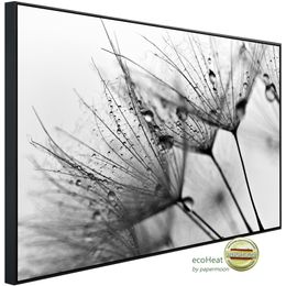 papermoon Infrarotheizung "Blumen Schwarz & Wei&szlig;", B/H/T: 120cm x 75cm x 3cm, 900 W, bunt, Heizk&ouml;rper, sehr angenehme Strahlungsw&auml;rme