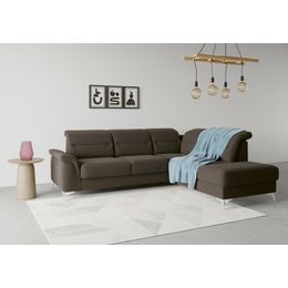 Sit & More Ecksofa SIT & MORE, B:251cm H:85cm T:220cm, braun, 90% Polyester, 10% Polyamid, Wohnzimmer, Sofas, "Sinatra L-Form", mit Ottomane, optional mit