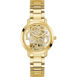 Guess Damen Quarzuhr "QUATTRO CLEAR", gold, Armbanduhren, Armbanduhr, Damenuhr