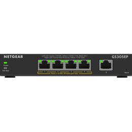 Netgear Netzwerk-Switch "GS305EP", B:15,8cm H:2,7cm T:10,1cm, schwarz, Netzwerk-Switches
