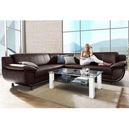 Ecksofa Trendmanufaktur, B:267cm H:85cm T:247cm, braun, Kunstleder SOFTLUX;Microfaser PRIMABELLE (100% Polyester);NaturLEDER (echtes