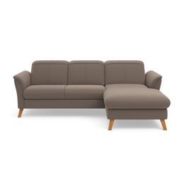 Sit & More Ecksofa SIT & MORE, B:245cm H:91cm T:178cm, grau, 90% Polyester 10%Polyamid, Wohnzimmer, Sofas, "Romero L-Form", wahlweise mit oder ohne