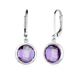 Elli Damen Paar Ohrh&auml;nger "Ohrh&auml;nger Amethyst Hell Lila 925 Sterling Silber", onesize,mit Steinen, Silber 925 (Sterlingsilber), lila, Silber 925