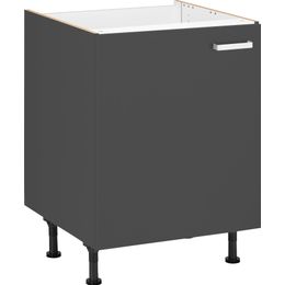 Sp&uuml;lenschrank Optifit, B:60cm H:87cm T:58,4cm, grau, Holzwerkstoff, K&uuml;che, Schr&auml;nke, "Parma", Breite 60 cm