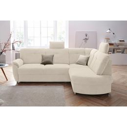 Sit & More Ecksofa SIT & MORE, B:246cm H:91cm T:176cm, beige, Kunstleder SOFTLUX;Luxus-Microfaser ALTARA NUBUCK (100% Polyester);Luxus-Microfaser (90%