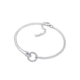Elli Damen Armband "Kreis Kristalle Silber", 20cm,mit Steinen, Silber 925 (Sterlingsilber), wei&szlig;, Silber 925 (Sterlingsilber), Armb&auml;nder