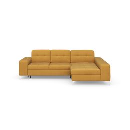 Sit & More Ecksofa SIT & MORE, B:286cm H:92cm T:176cm, gelb, Wohnzimmer, Sofas, "Baviene L-Form", inklusive Sitztiefenverstellung und Federkern, wahlweise