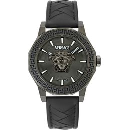 Versace "MEDUSA DECO GENT" Armbanduhr, Herrenuhr, Swiss Made, Saphirglas, Lederarmband, analog