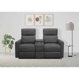 2-Sitzer Home Affaire, B:167cm H:102cm T:95cm, grau, Microfaser (100% Polyester), Sofas, "Daoulas, 2er-Kinosofa, TV-Sessel, Multimedia-Sofa",