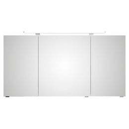 Badezimmerspiegelschrank SAPHIR, B:140cm H:73,8cm T:17cm, wei&szlig;, Schr&auml;nke, "Serie 4010 Badezimmer-Spiegelschrank inkl. LED-Aufsatzleuchte", Badschrank