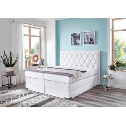 Boxspringbett, B:170cm L:212cm, wei&szlig;, Westfalia Schlafkomfort, Bezug der Obermatratze: 100% Polyester, Bezug abnehm- und waschbar bis 60C;Unterbox