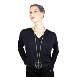 Damen Lange Kette "Peace", silber, Basic, Collezione Alessandro, Metall, Halsketten, mit XL Peace Anh&auml;nger