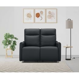 2-Sitzer DOREL HOME, B:126cm H:102cm T:86cm, schwarz, Sofas, "Lugo, Kinosofa mit Reclinerfunktion in Kunstleder und Webstoff", mit manueller