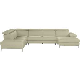 Wohnlandschaft Calia italia, B:362cm H:80cm T:236cm, blau, Sofas, "Nove, mit erstklassigem Sitzkomfort, Kopfteilverstellung", U-Form, hochwertiger