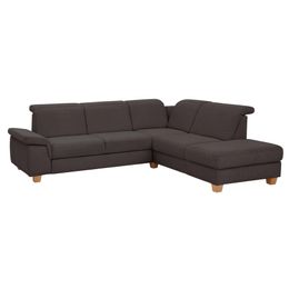 Ecksofa Home Affaire, B:256cm H:83cm T:221cm, grau, Luxus-Microfaser Florence (100% Polyester);Luxus-Microfaser weich (90% Polyester, 10%
